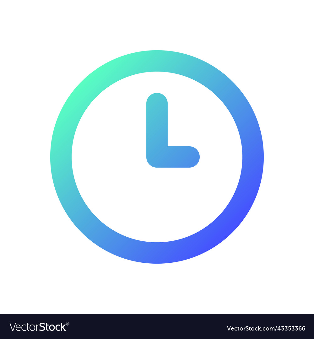 Clock pixel perfect gradient linear ui icon Vector Image