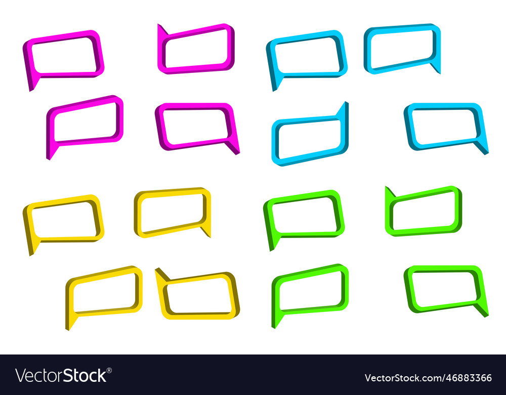 Colored message frames dialog chat speech bubble Vector Image