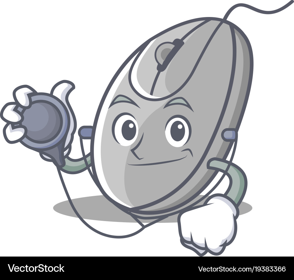 Doctor mouse character cartoon style Royalty Free Vector