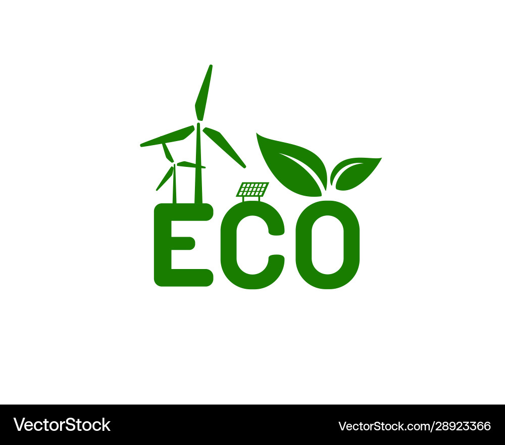 Eco green organic leaf a tree icon on white Vector Image