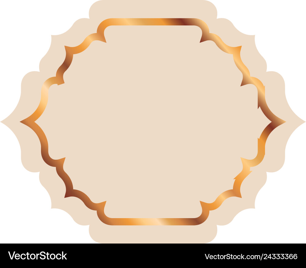 Elegant frame golden isolated icon Royalty Free Vector Image