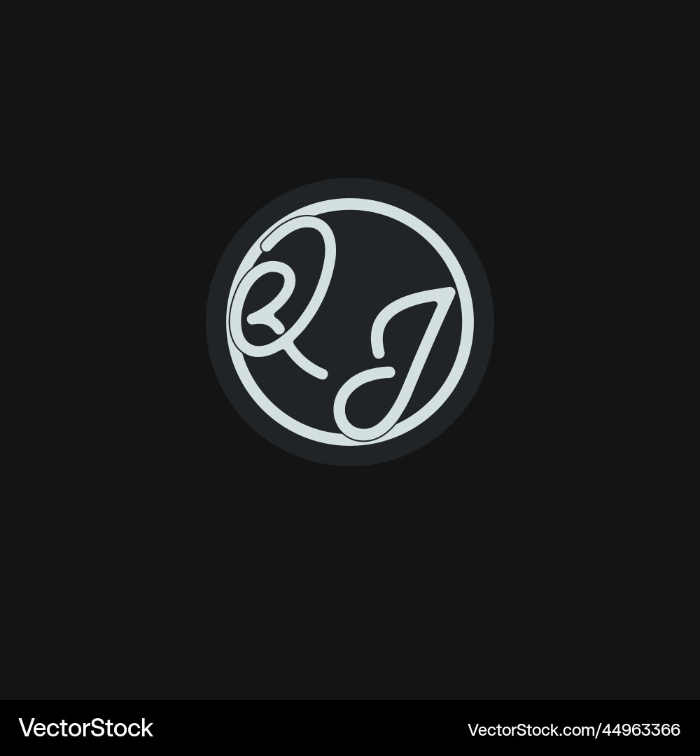 Initials qj logo monogram with simple circle line Vector Image