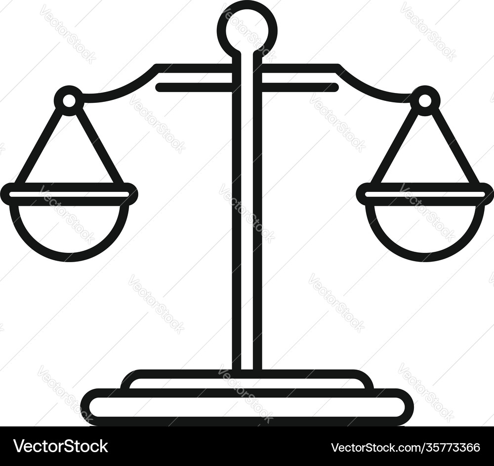 Judge balance icon outline style Royalty Free Vector Image