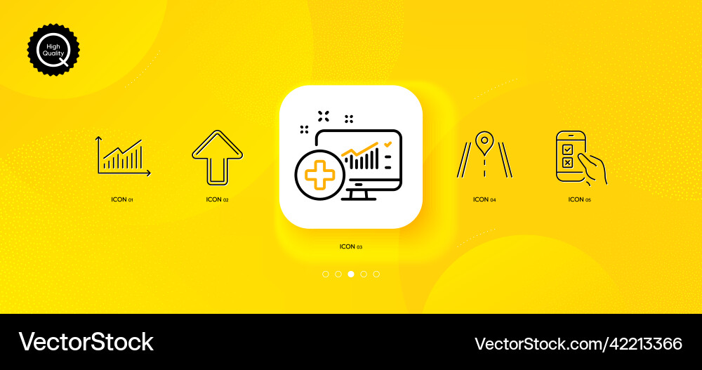 Medical analytics road and mobile survey minimal Vector Image