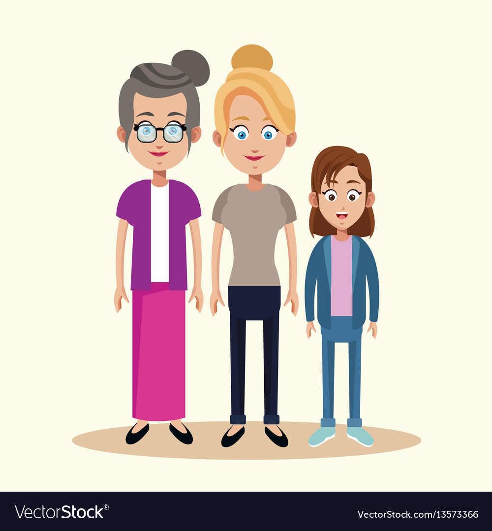 Mother Grandmother And Daughter Image Royalty Free Vector