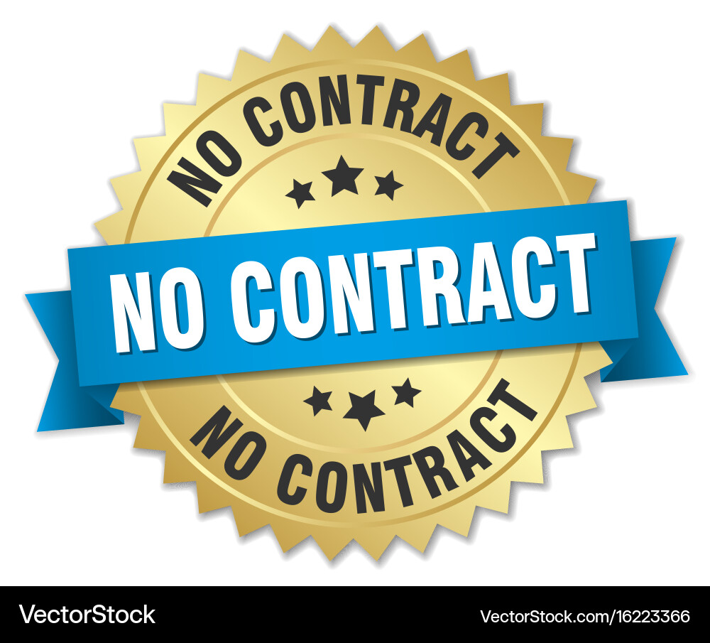No contract round isolated gold badge Royalty Free Vector
