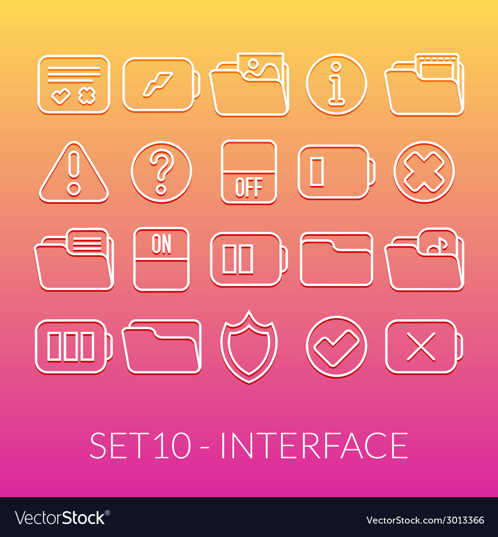 Outline icons thin flat design modern line stroke Vector Image