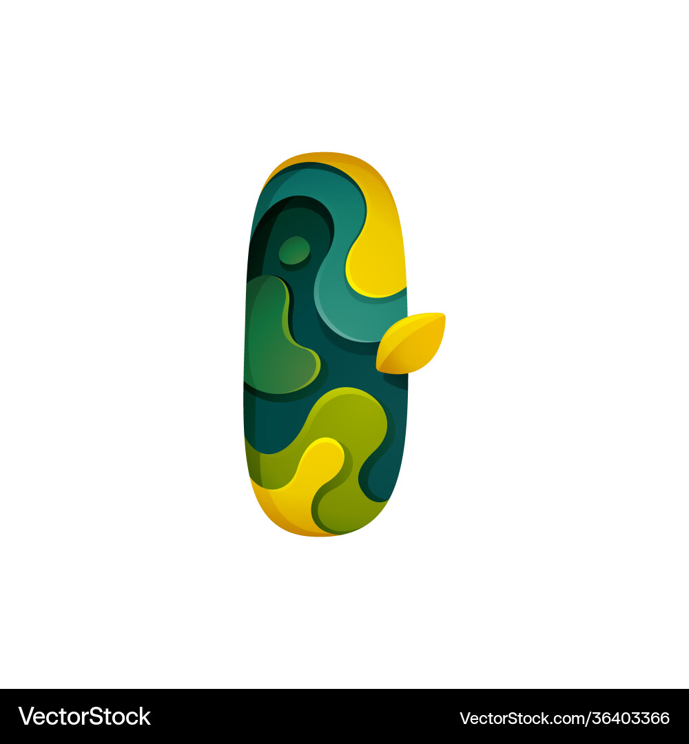 Paper cut letter i logo layer carving style Vector Image