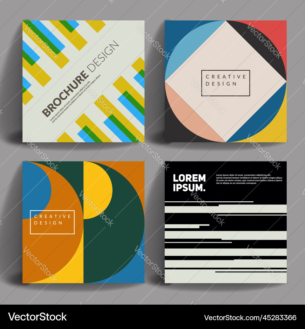 Retro covers set swiss style modernism Royalty Free Vector