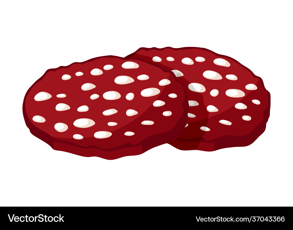 Salami sausage slices icon Royalty Free Vector Image