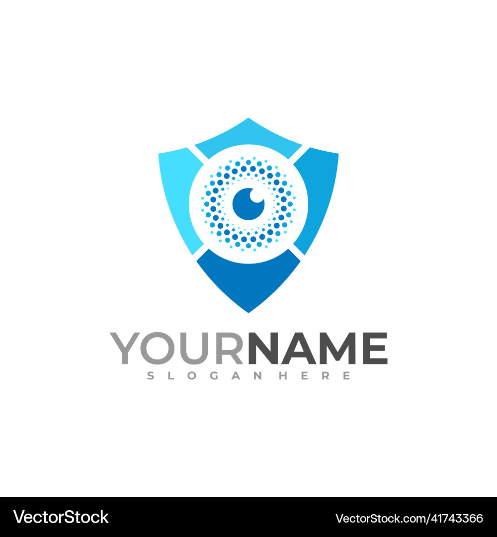 Shield eye logo template creative Royalty Free Vector Image