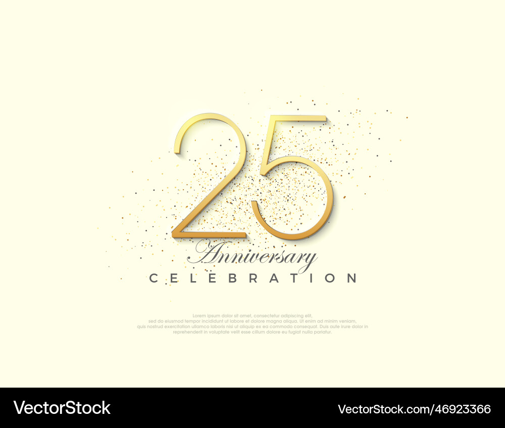 Simple number 25th anniversary premium number Vector Image