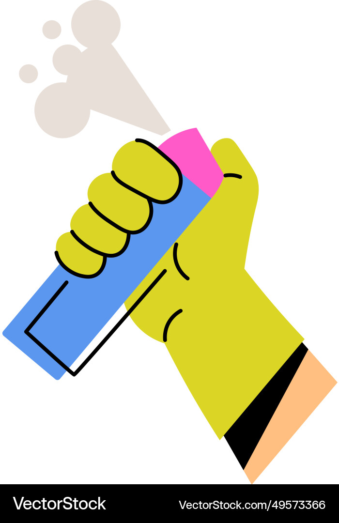 Spraying surface with detergent cleaning Vector Image
