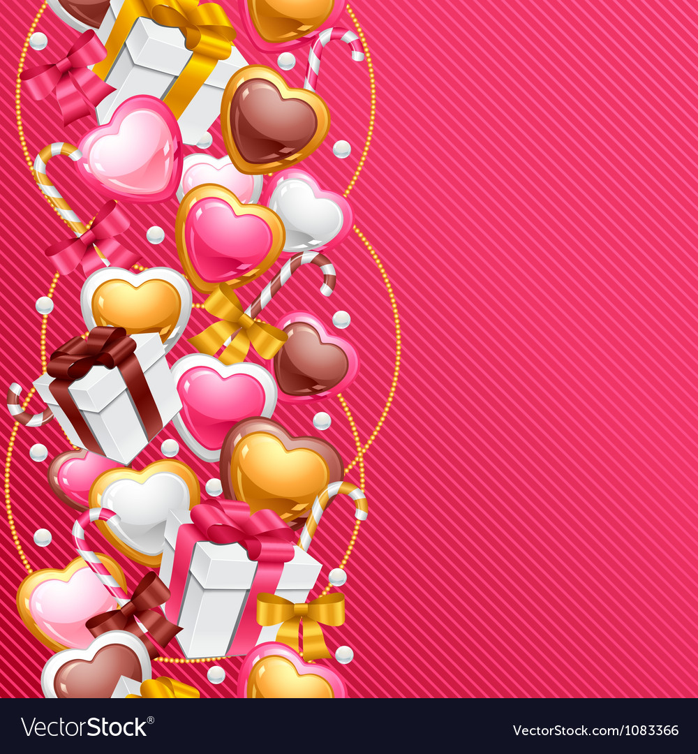 Valentines day background gift card and flyer Vector Image