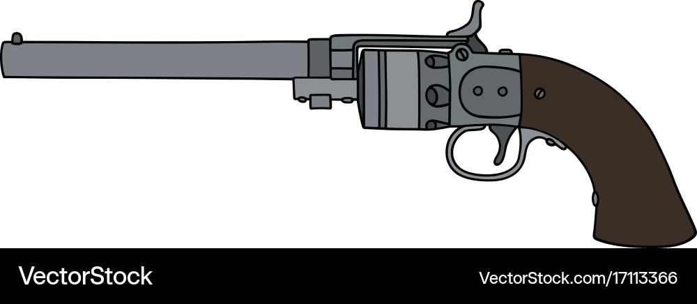 Vintage long revolver Royalty Free Vector Image