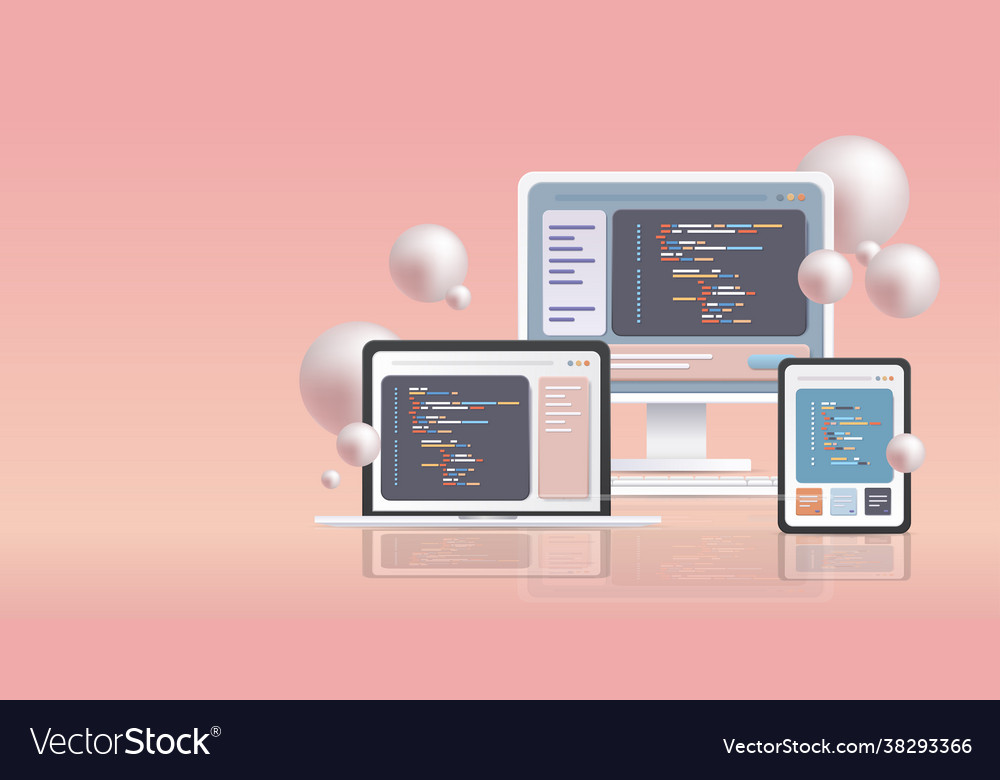 Web development programmer engineering coding Vector Image