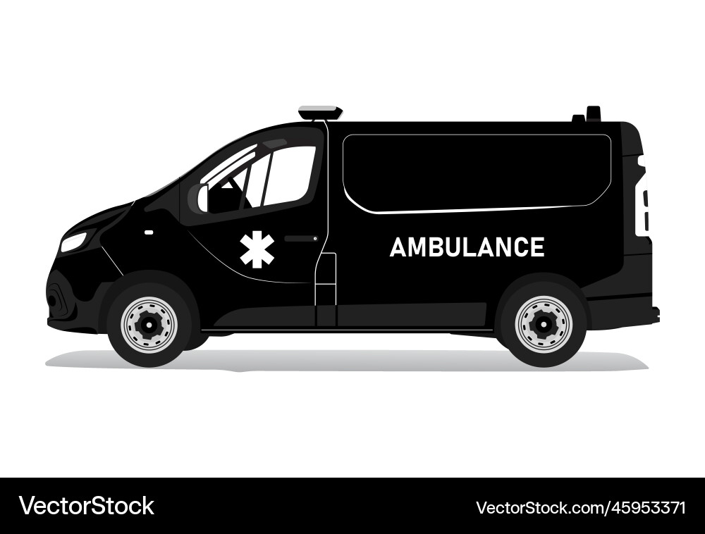 Ambulance car silhouette emergency vehicle Vector Image