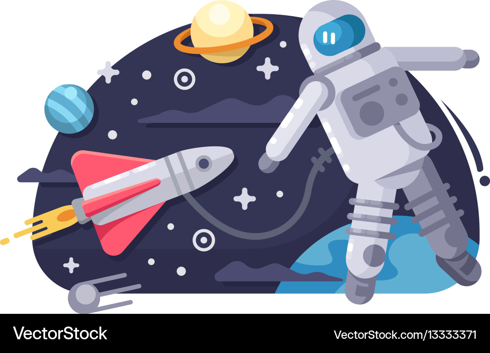 Astronaut in outer space Royalty Free Vector Image