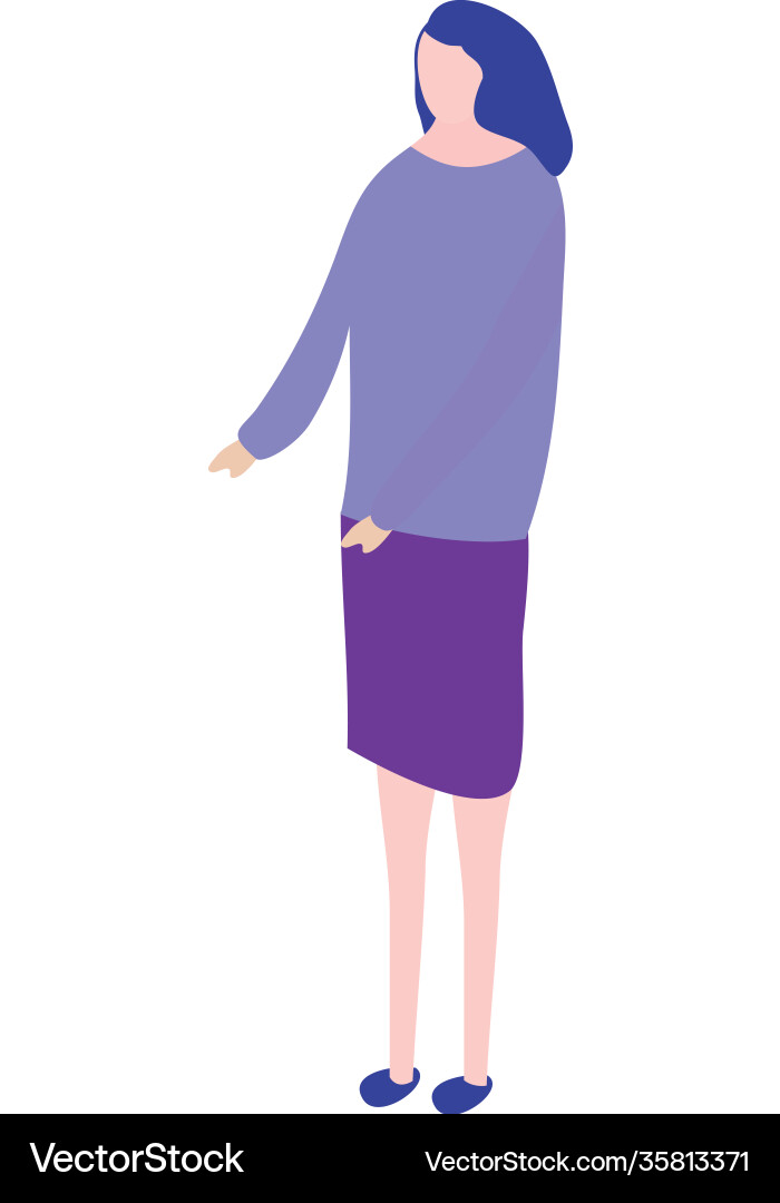 Avatar woman standing icon flat style Royalty Free Vector