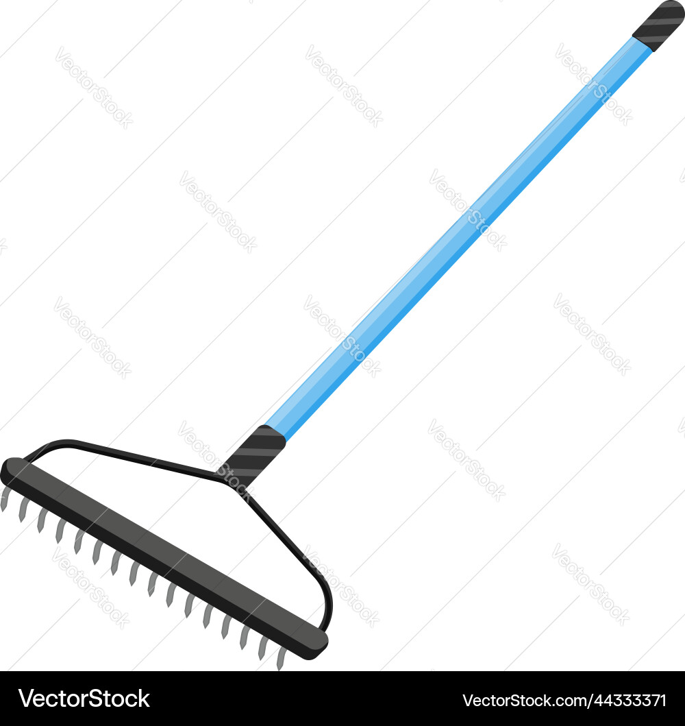 Blue gardening rakes on a white background Vector Image