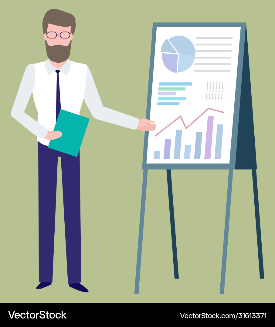 Businessman or executive manager makes report Vector Image
