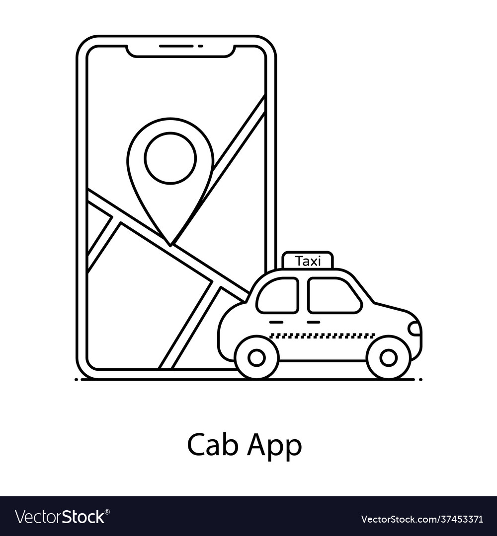 Cab app Royalty Free Vector Image - VectorStock
