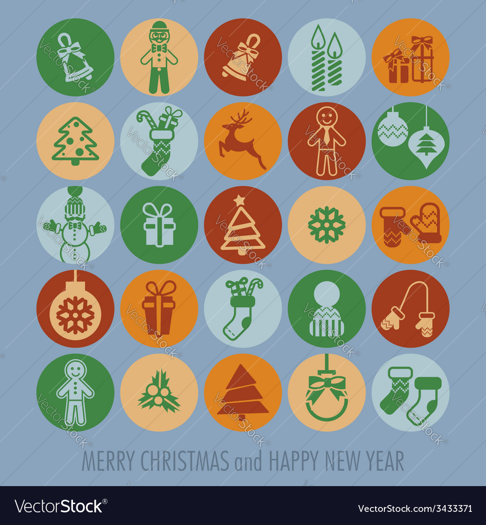 Christmas icons set Royalty Free Vector Image - VectorStock