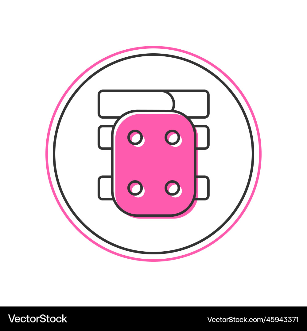 Filled outline knee pads icon isolated on white Vector Image