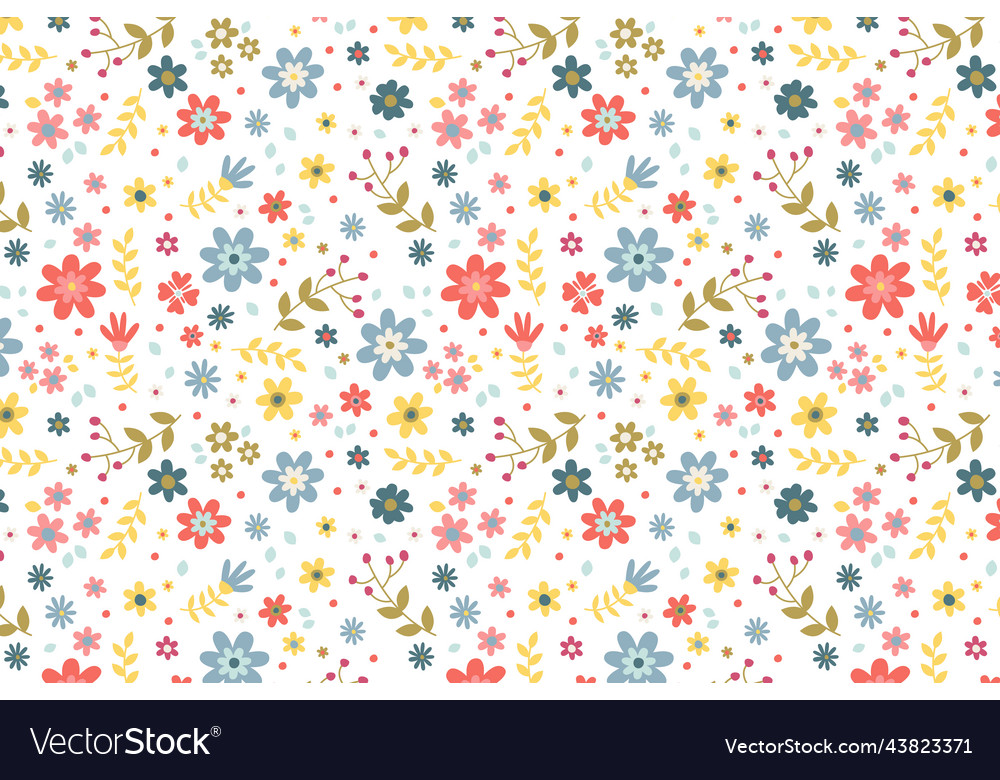 Flat design small flowers pattern design Vector Image