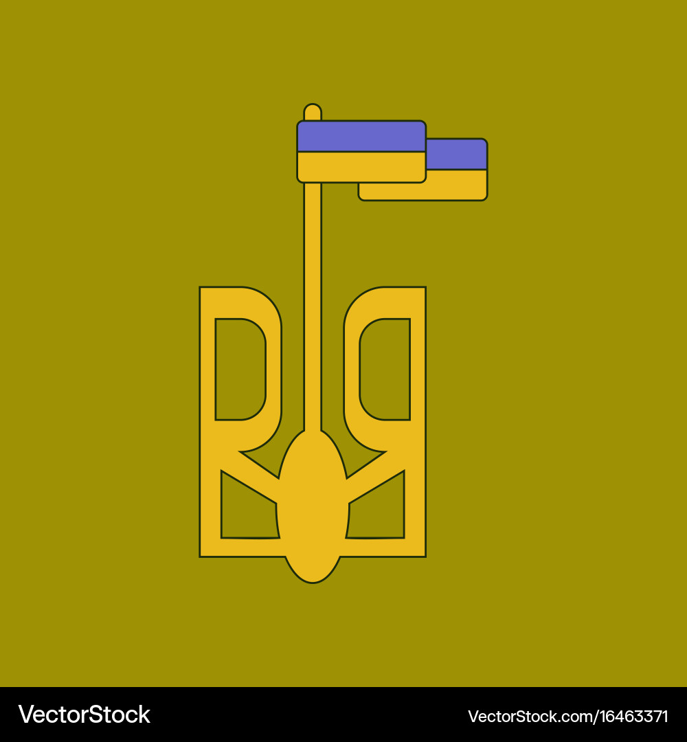 Flat icon on background emblem of ukraine Vector Image