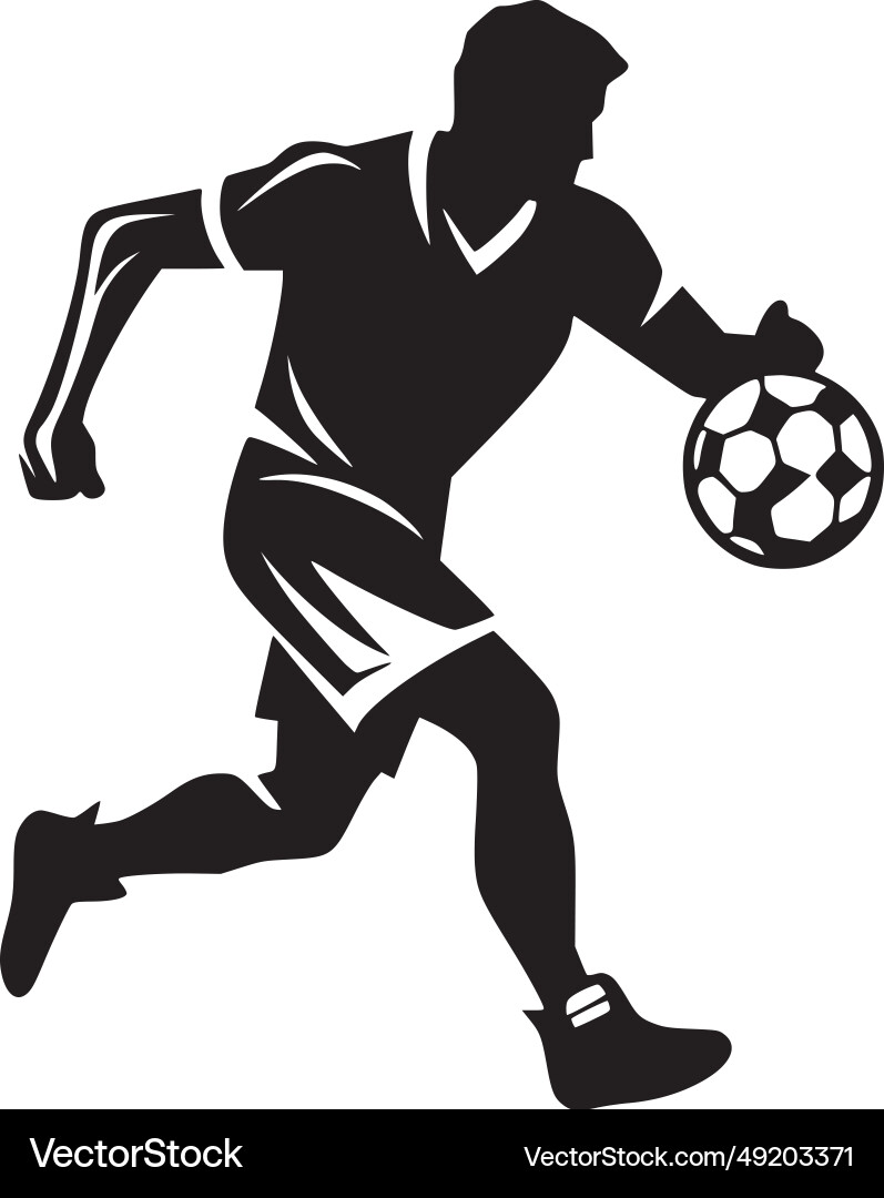 Football - black and white Royalty Free Vector Image