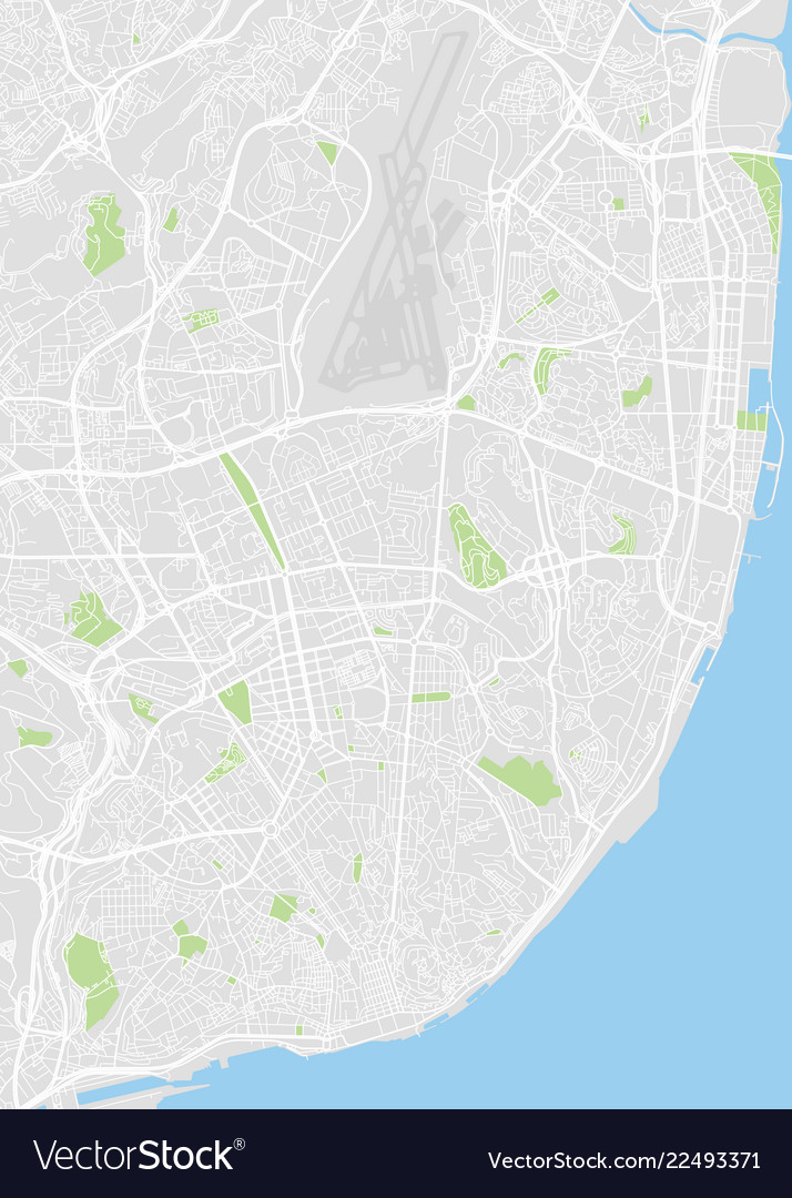 Lisbon colored map Royalty Free Vector Image - VectorStock