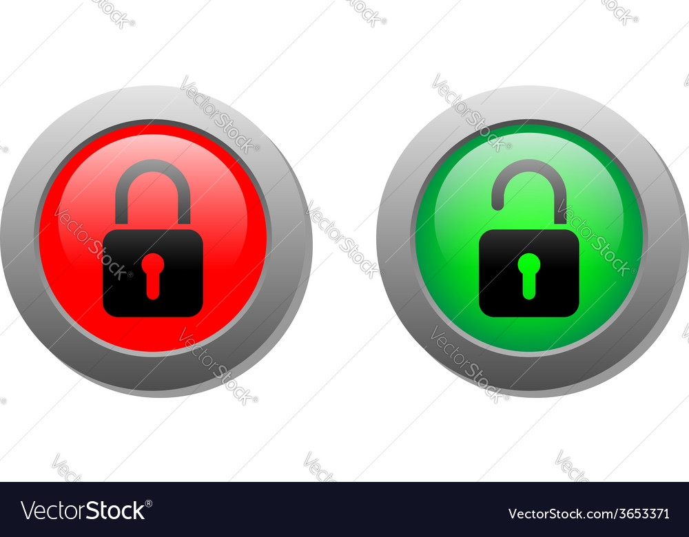 Lock buttons Royalty Free Vector Image - VectorStock