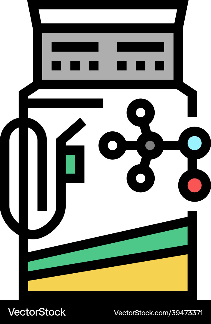 Methanol gas station color icon Royalty Free Vector Image