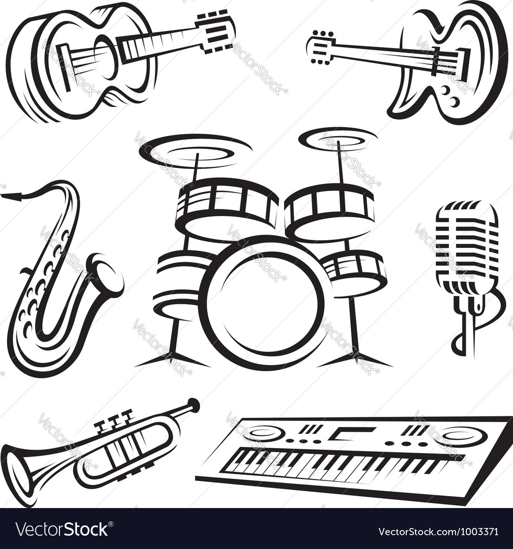 Musical instruments Royalty Free Vector Image - VectorStock