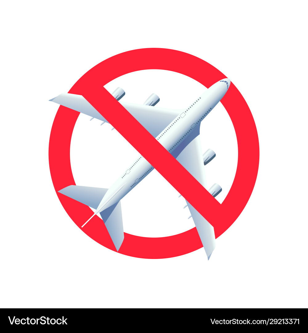 No flying sign isolated on white background Vector Image