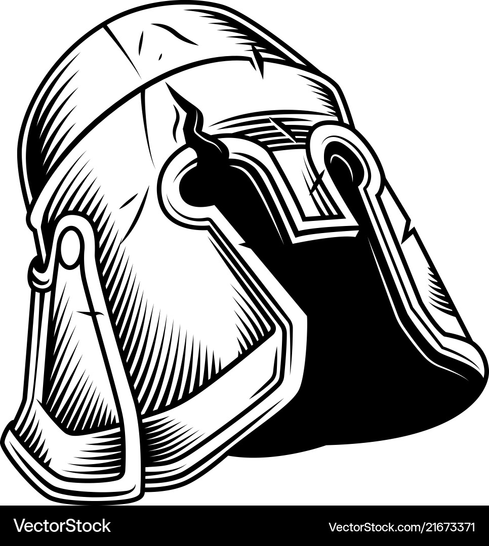 Old vintage helmet isolated on white Royalty Free Vector