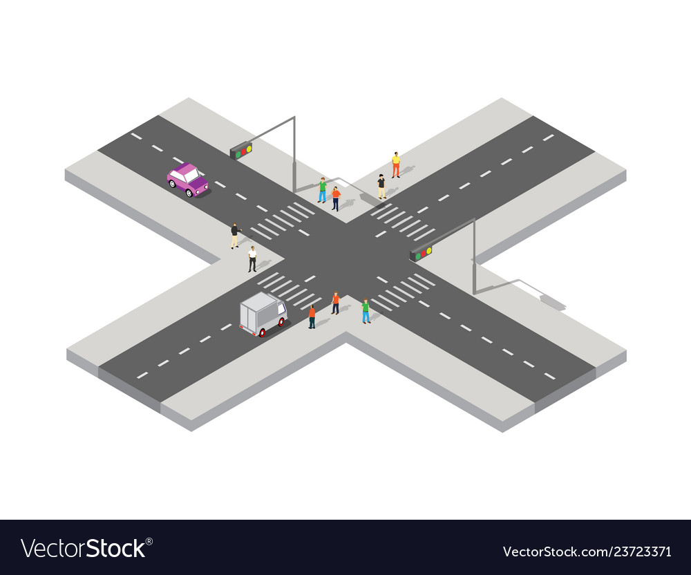 Perspective isometric view Royalty Free Vector Image