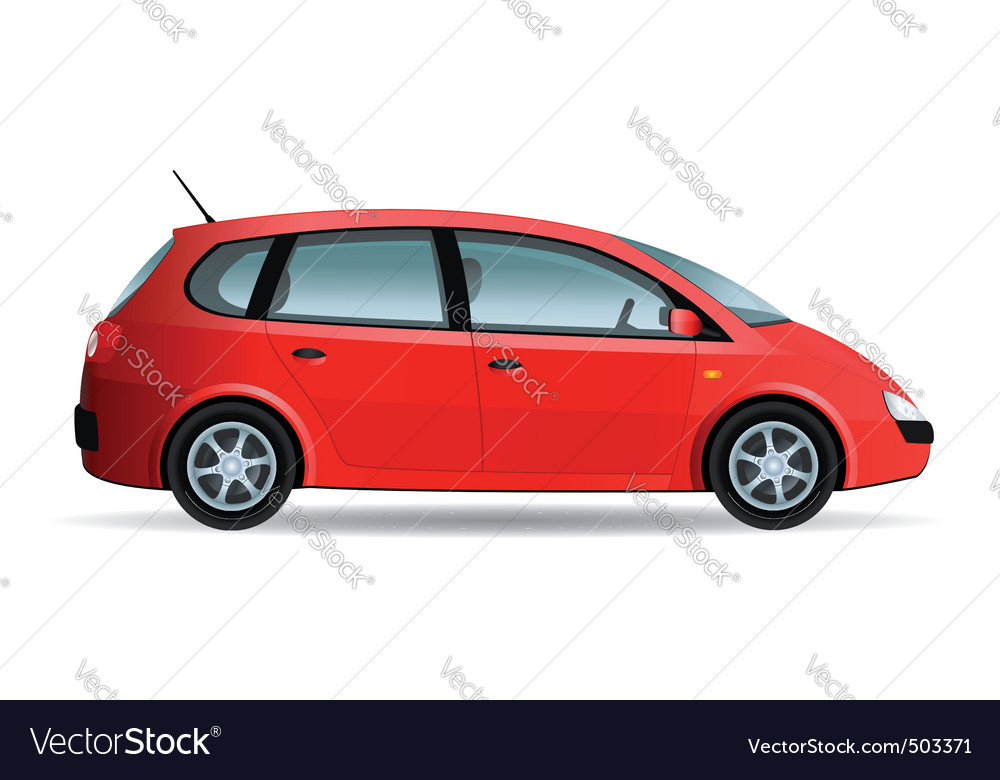 Red minivan Royalty Free Vector Image - VectorStock