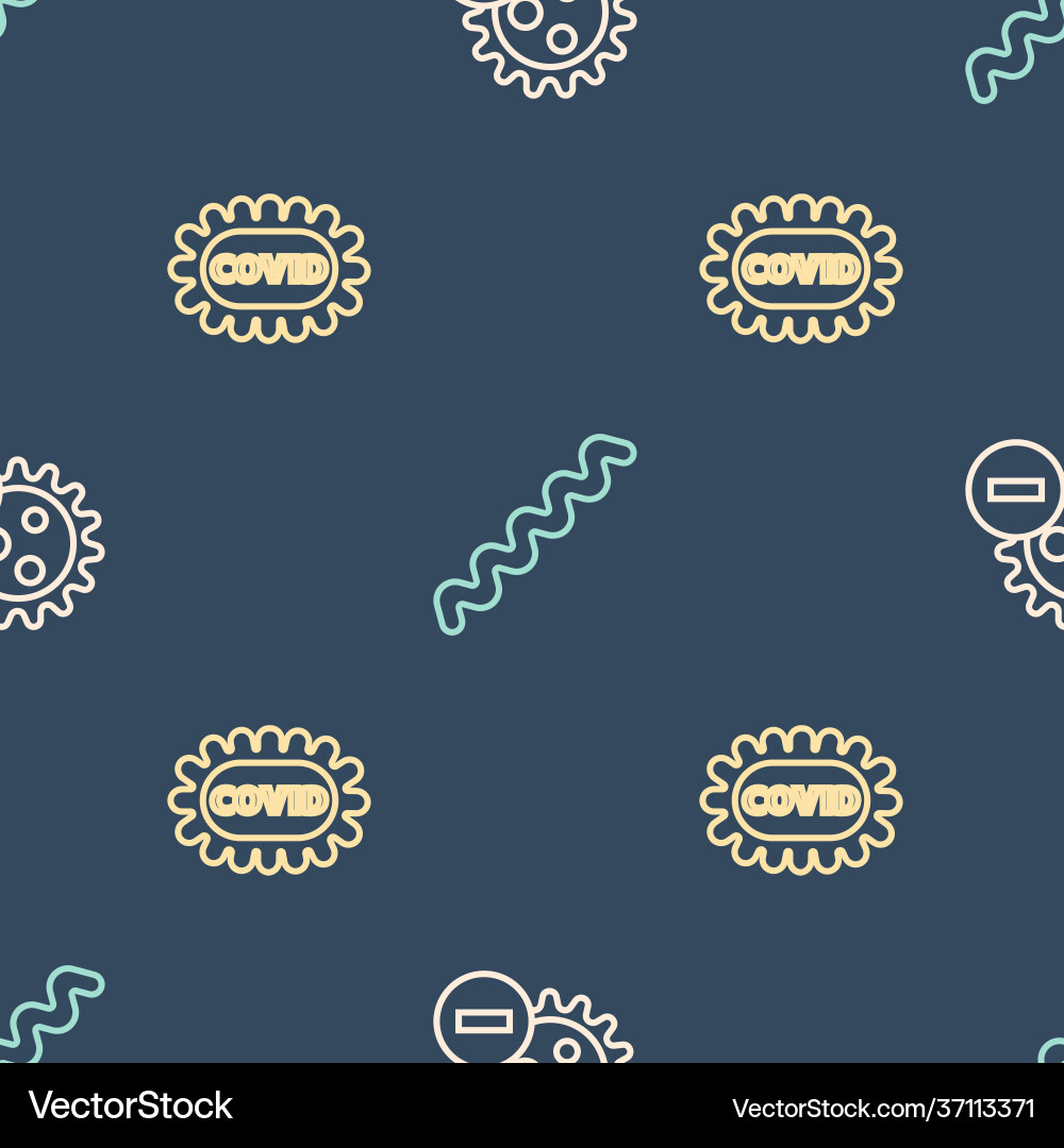 Set line negative virus corona covid-19 and virus Vector Image