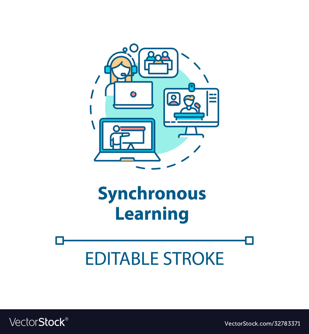 Synchronous learning concept icon Royalty Free Vector Image