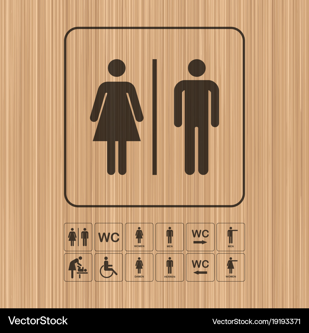 Toilet wc doorwall plate Royalty Free Vector Image