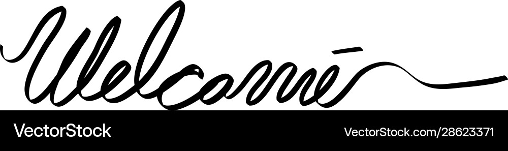 Welcome lettering sign with doodle handdrawing Vector Image