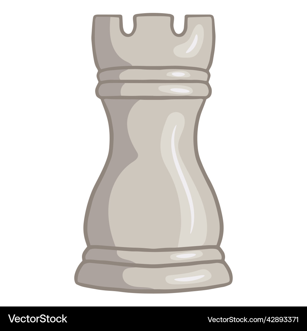 White rook chess piece color stroke high quality Vector Image