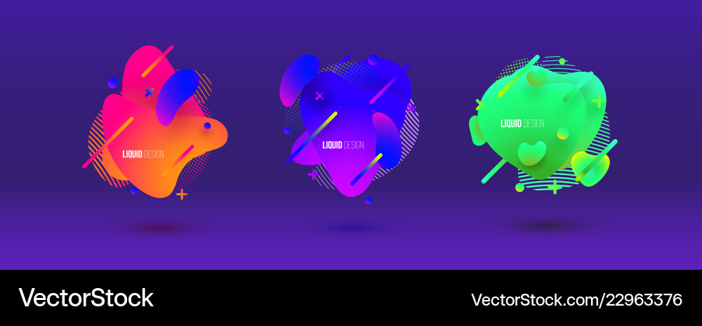 Abstract design set of liquid shapes Royalty Free Vector