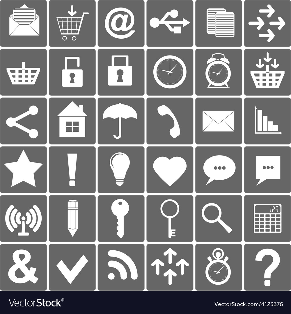 Basic smartphone icons set Royalty Free Vector Image