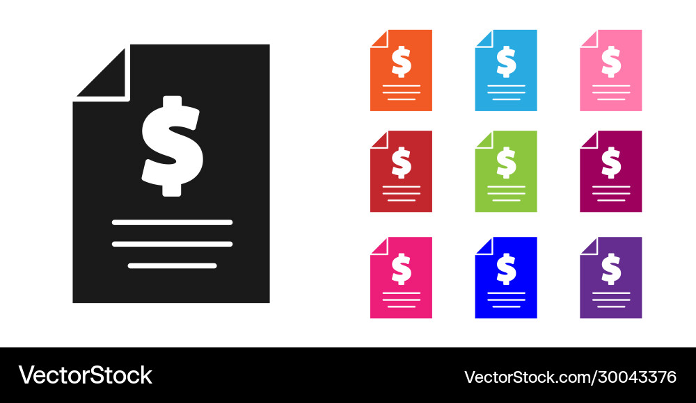 Black contract money icon isolated on white Vector Image