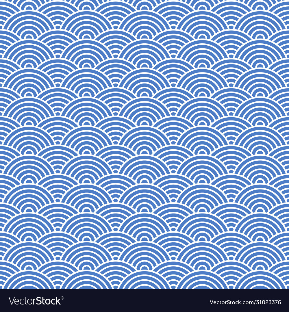 Blue and white seamless waves linear design Vector Image