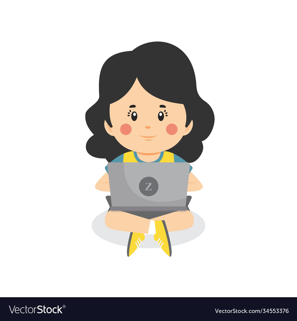 Children using computers Royalty Free Vector Image