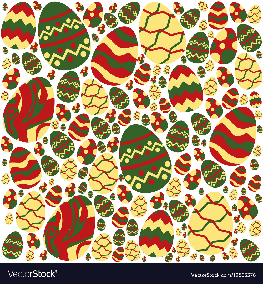 Colorful easter eggs pattern on white background Vector Image